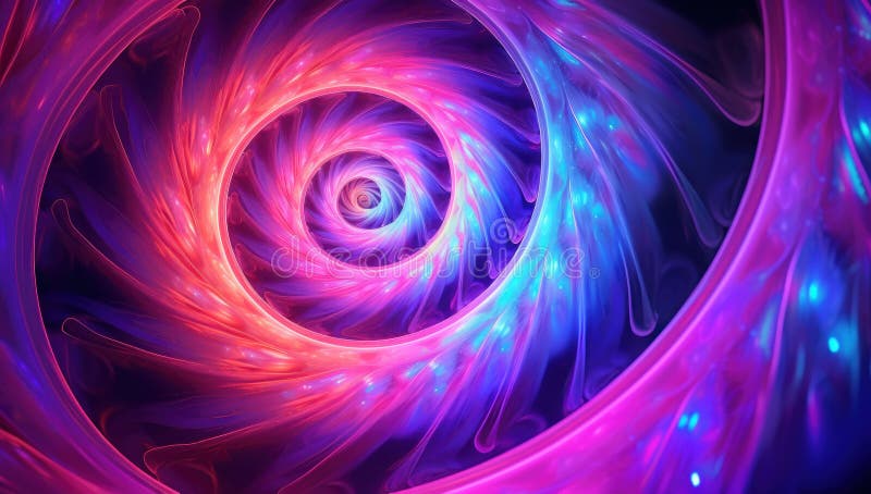 A colorful swirls of light stock illustration. Illustration of spiral ...