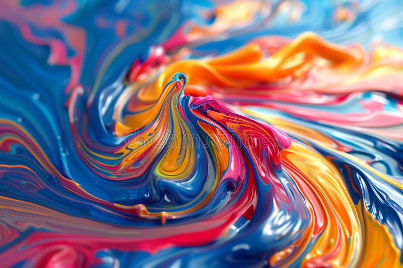 Colorful Swirls of Oil Paint. Stock Illustration - Illustration of ...