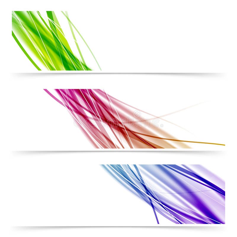 Set of Swoosh Speed Wave Abstract Web Headers Stock Vector ...