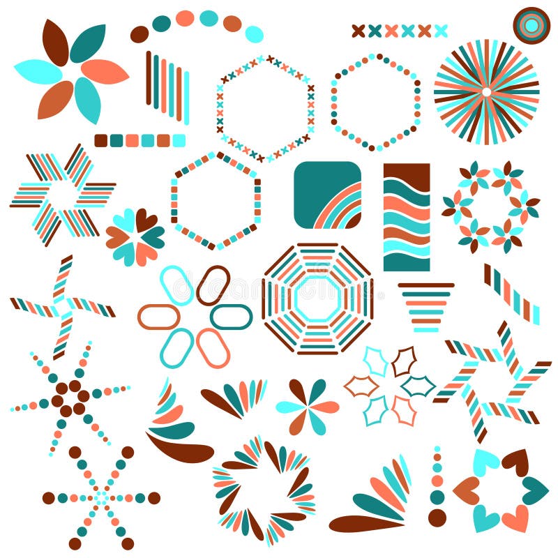 Colorful symbol collection stock vector. Illustration of turquoise ...