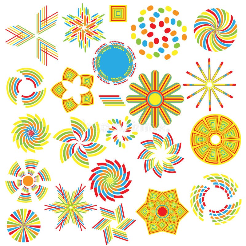 Colorful symbol collection stock illustration. Illustration of orange ...