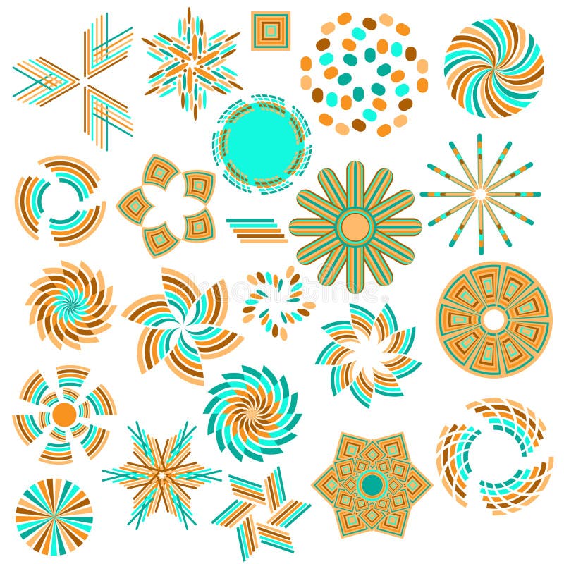 Colorful Symbol Collection Over White Background Stock Illustration ...