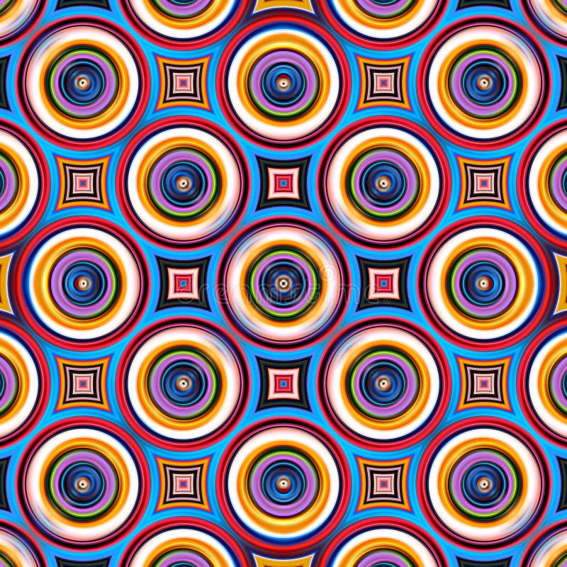 Colorful Symmetrical Abstract Circle Shapes Pattern. Stock Illustration ...