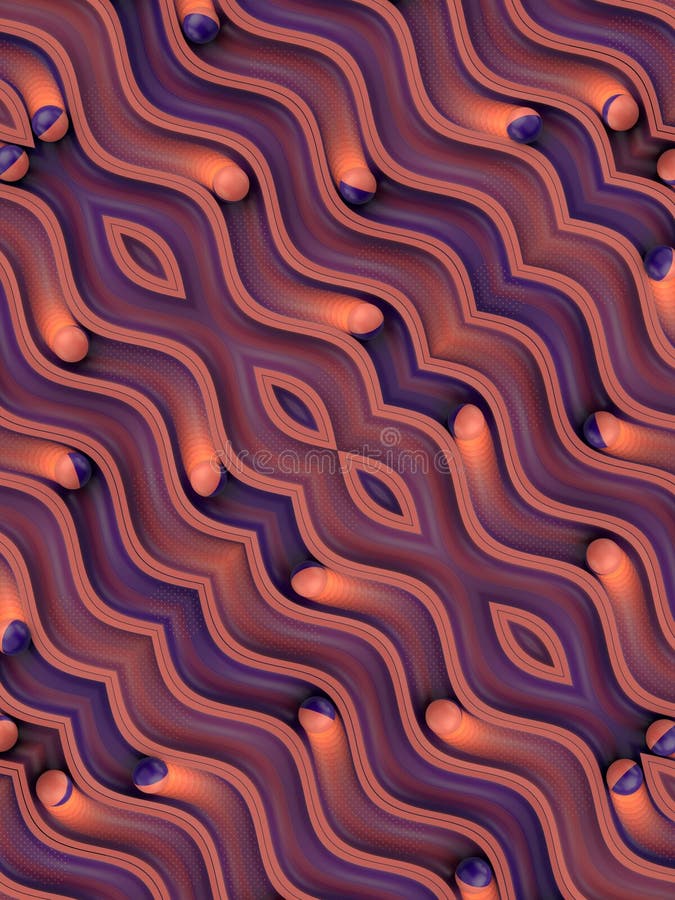 Symmetrical Pattern with Small Balls on Wavy Surface with Trendy Purple ...