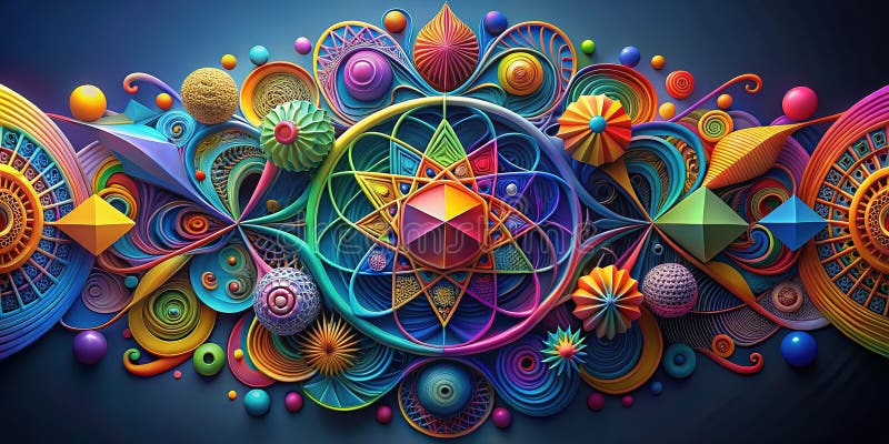 A Colorful Symphony of Abstract Mathematical Symbols a Visual ...