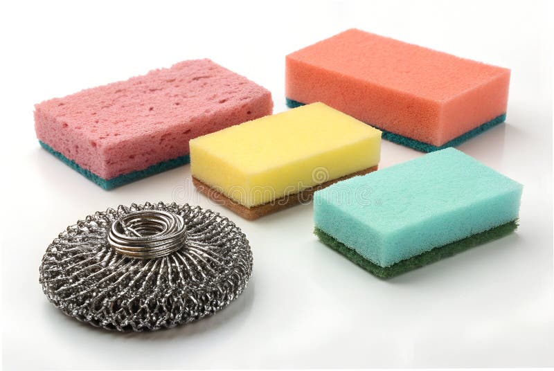 Colorful Dishwashing Sponges Efficient Cleaning Kitchen Utensils Stock ...