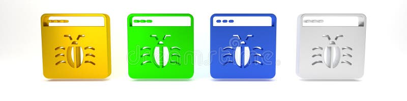 Colorful System Bug Concept Icon Isolated on White Background. Code Bug ...
