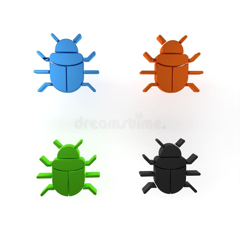 Colorful System Bug Concept Icon Isolated on White Background. Code Bug ...