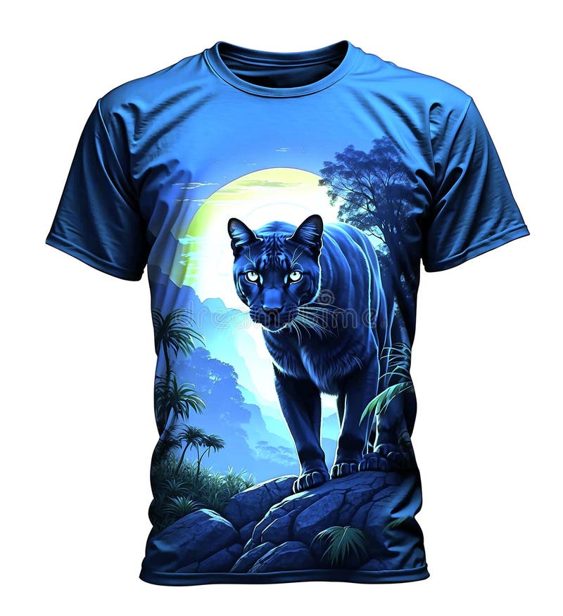 Colorful T-shirt with Pattern, Puma Print, Clothing Stock Illustration ...