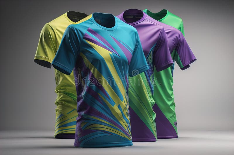 Colorful T-shirts in Front of Dark Background. Ai Generative Stock ...