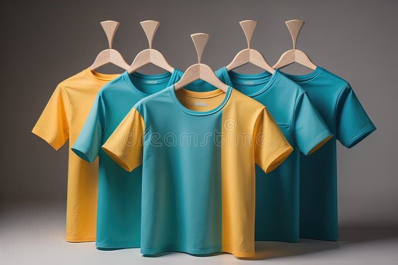 Colorful T-shirts in Front of Dark Background. Ai Generative Stock ...