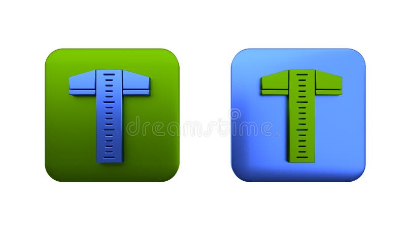 Colorful T-square Line for Professional Drafting Icon Isolated on White ...