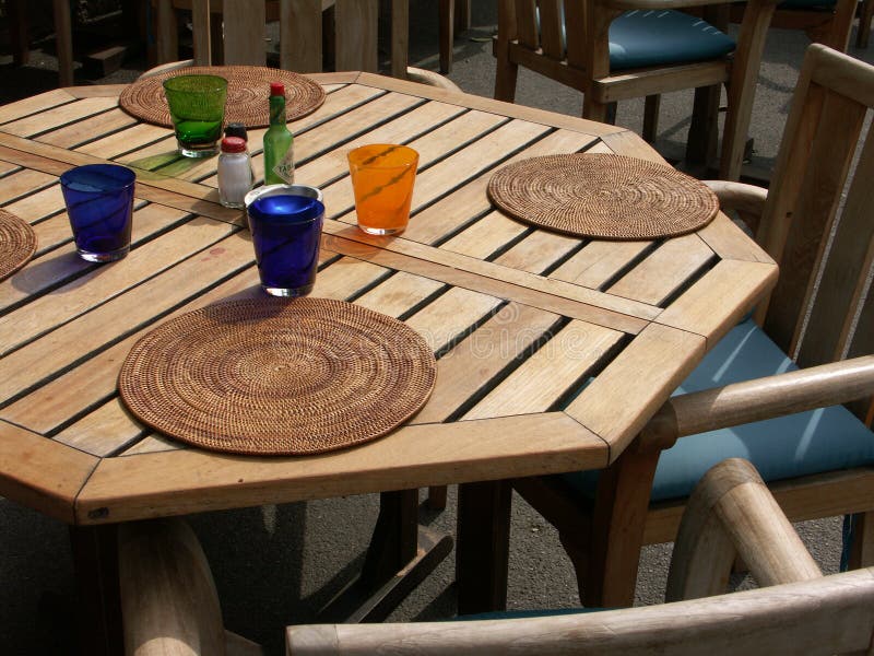 Colorful table stock photo. Image of wood, restaurant - 3488152