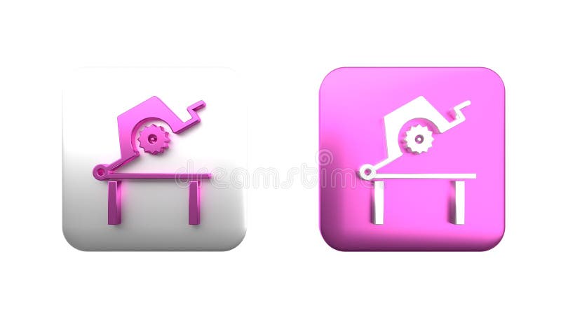Colorful Table Saw for Woodwork Icon Isolated on White Background ...