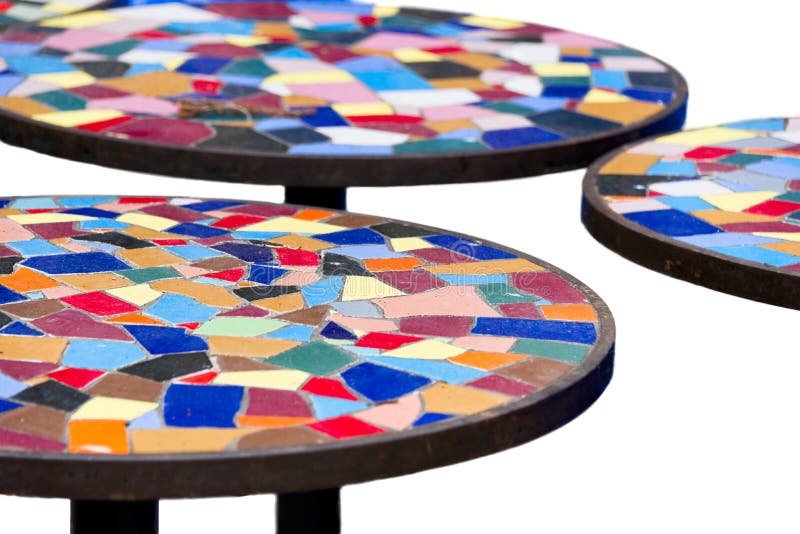 Colorful Tables stock image. Image of round, white, isolated - 46143517