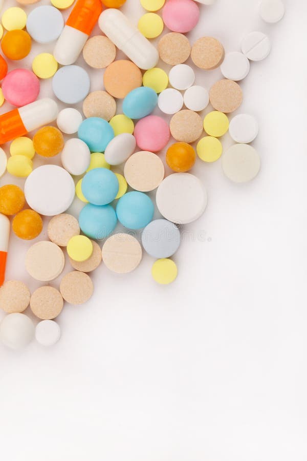 Colorful Tablets with Capsules Stock Image - Image of aspirin, brown ...