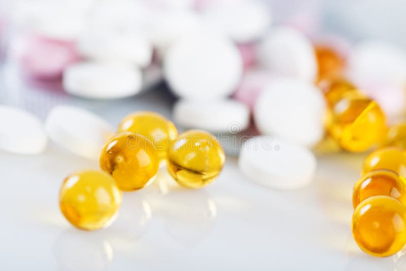 Colorful Tablets with Capsules Stock Image - Image of medicament ...