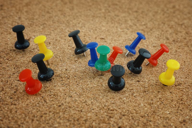 Colorful Tacks Attached To a Corkboard Stock Photo - Image of tack ...