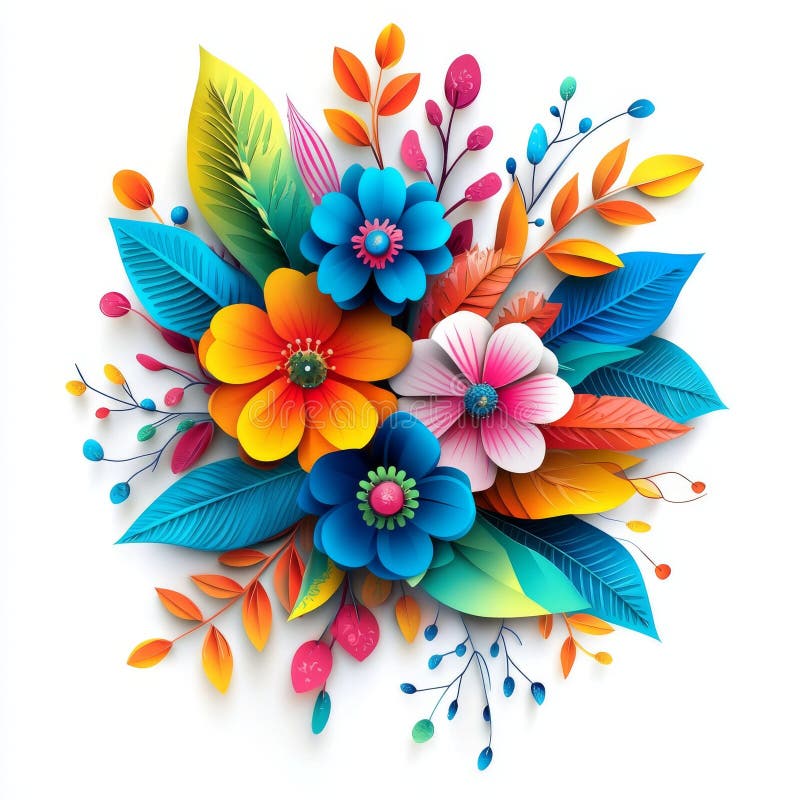 Colorful and Tactile Bouquet of Flowers Stock Photo - Image of blossom ...