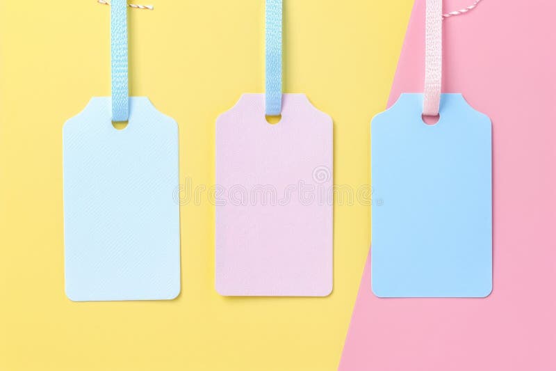 Colorful Tags Hanging on a String, Perfect for Product Labeling Stock ...