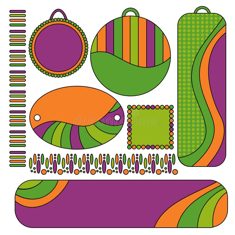 Colorful Tags, Labels and Trims Collection Stock Illustration ...