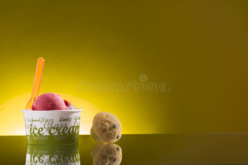 Colorful Take-away Ice Cream in Plastic Cup Stock Image - Image of ...