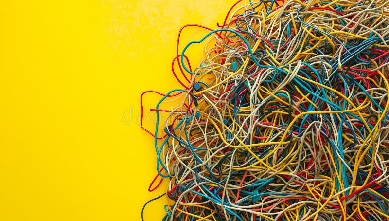 Colorful Tangle of Wires Representing Confusion, Creativity, and ...