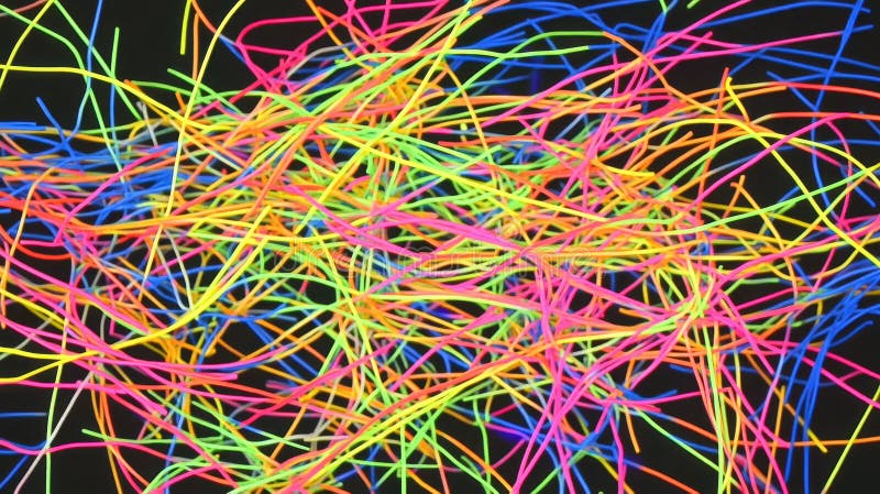 A Colorful, Tangled Mass of Neon Colored Strings Stock Image - Image of ...
