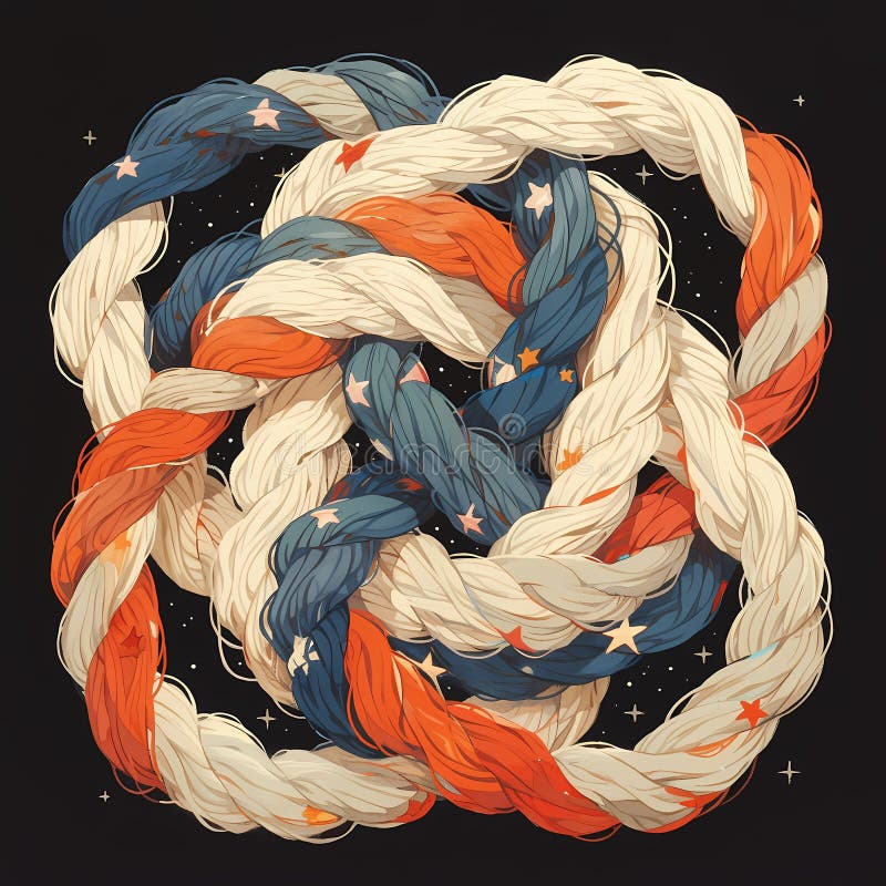 Colorful Tangled Ropes Illustrate Unity Stock Illustration ...