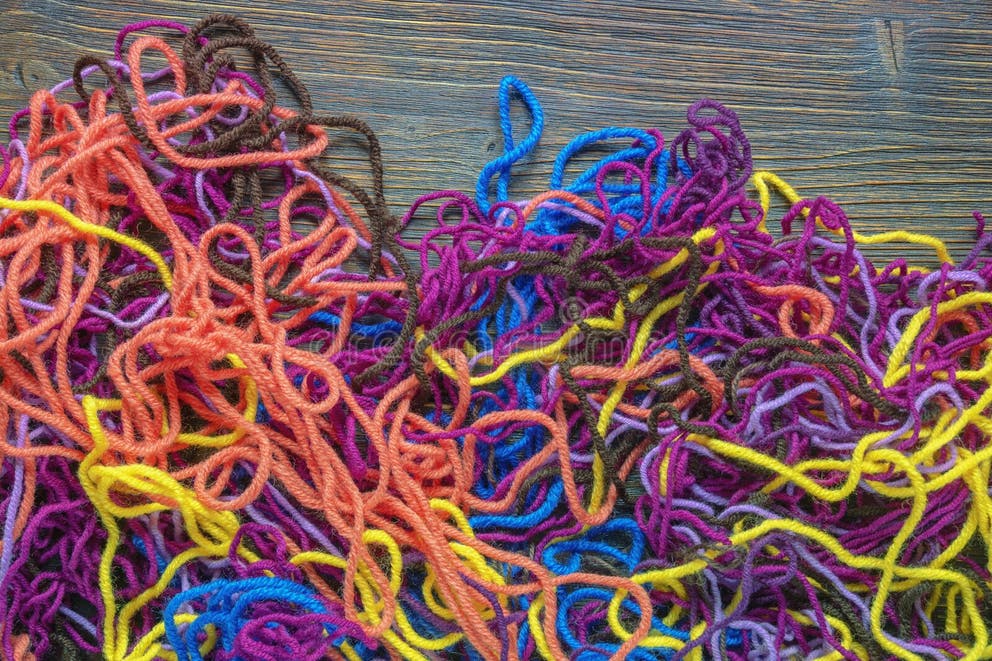 Colorful Tangled Threads, Copy Space Stock Image - Image of colored ...