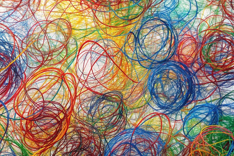 Colorful Tangled Wires Abstract Background Stock Illustration ...