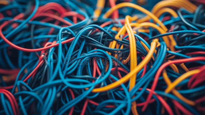 Colorful Tangled Wires in a Chaotic Display on a Flat Surface ...
