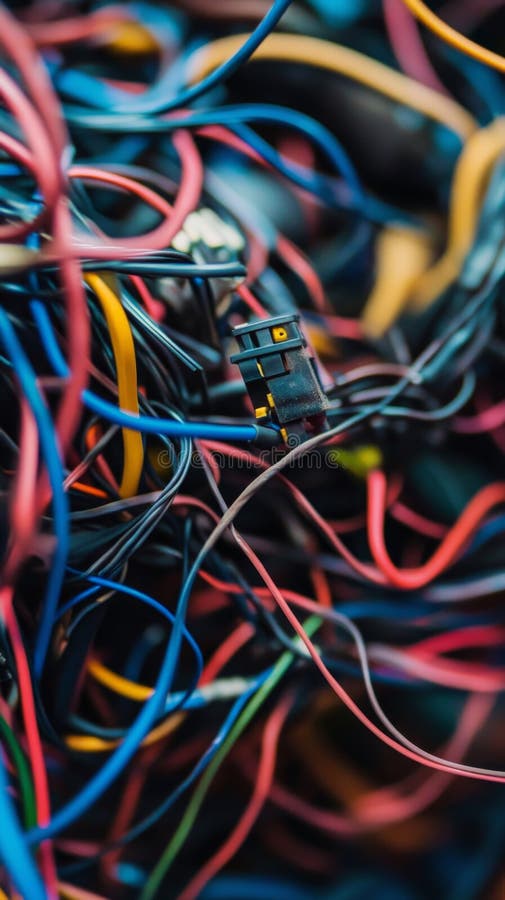 Colorful Tangled Wires Create a Chaotic yet Vibrant Display in a ...