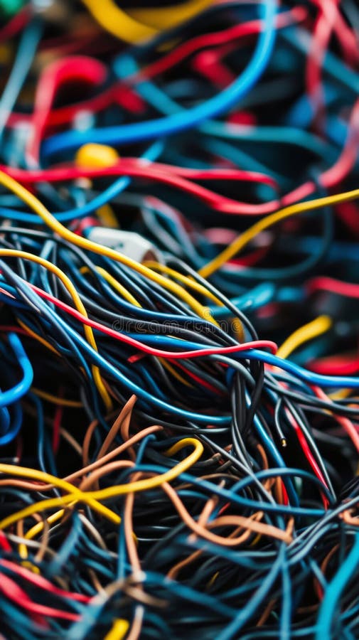 Colorful Tangled Wires Create a Chaotic yet Vibrant Display in a ...