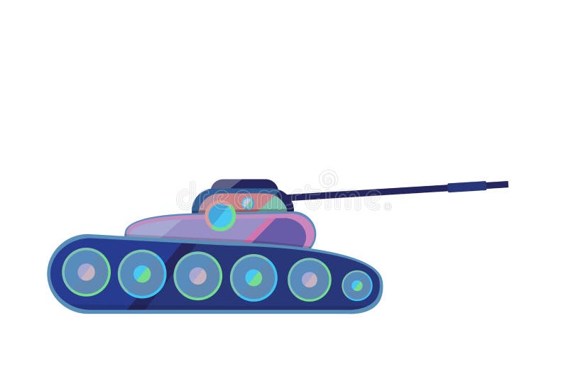 Colorful Tank Isolate on White Background. Stock Illustration ...