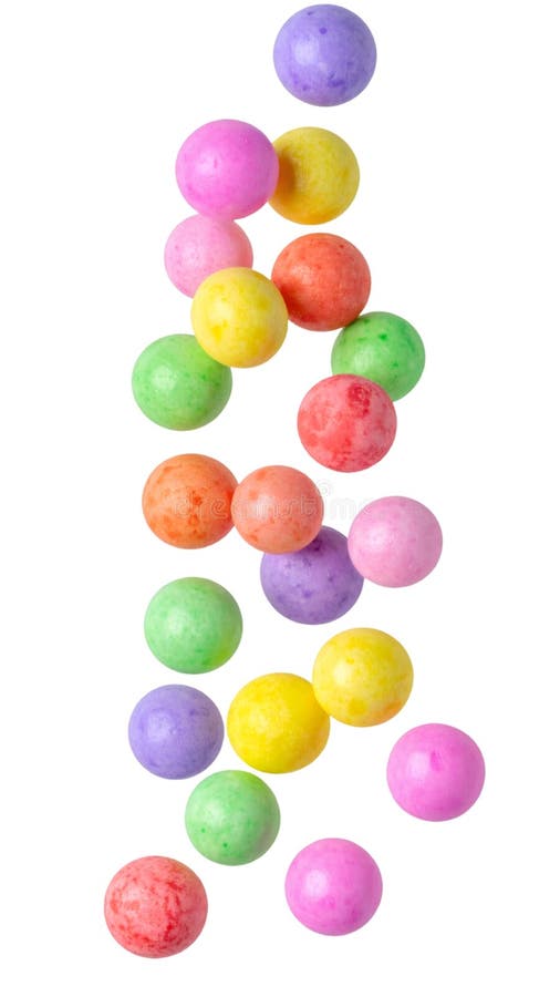 Colorful Tapioca Pearls Floating on Transparent Background Stock Photo ...