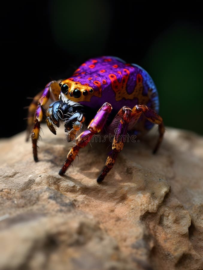 Colorful Tarantula Spider Sitting on the Branches of a Tree Macro Photo ...