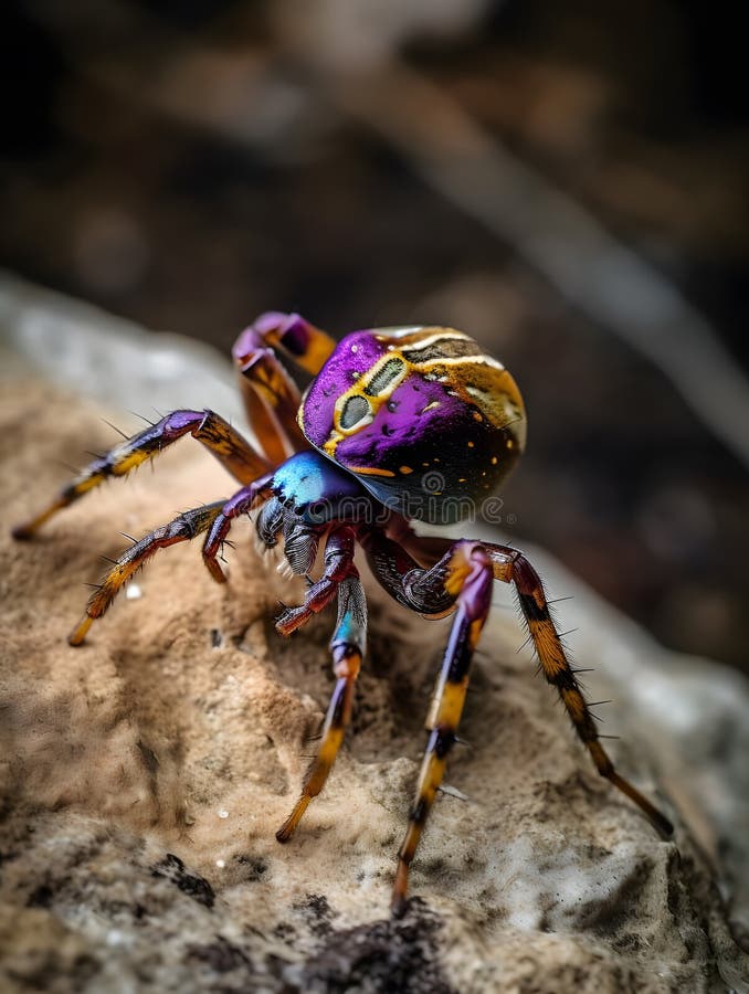 Colorful Tarantula Spider Sitting on the Branches of a Tree Macro Photo ...