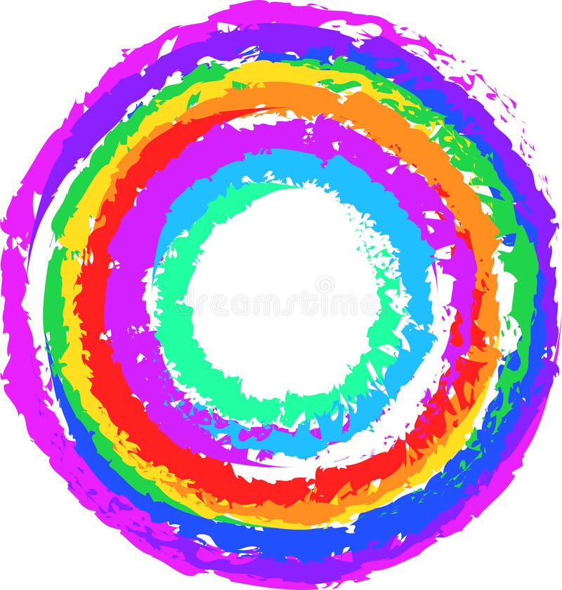 Rainbow target stock illustration. Illustration of blue - 13675790