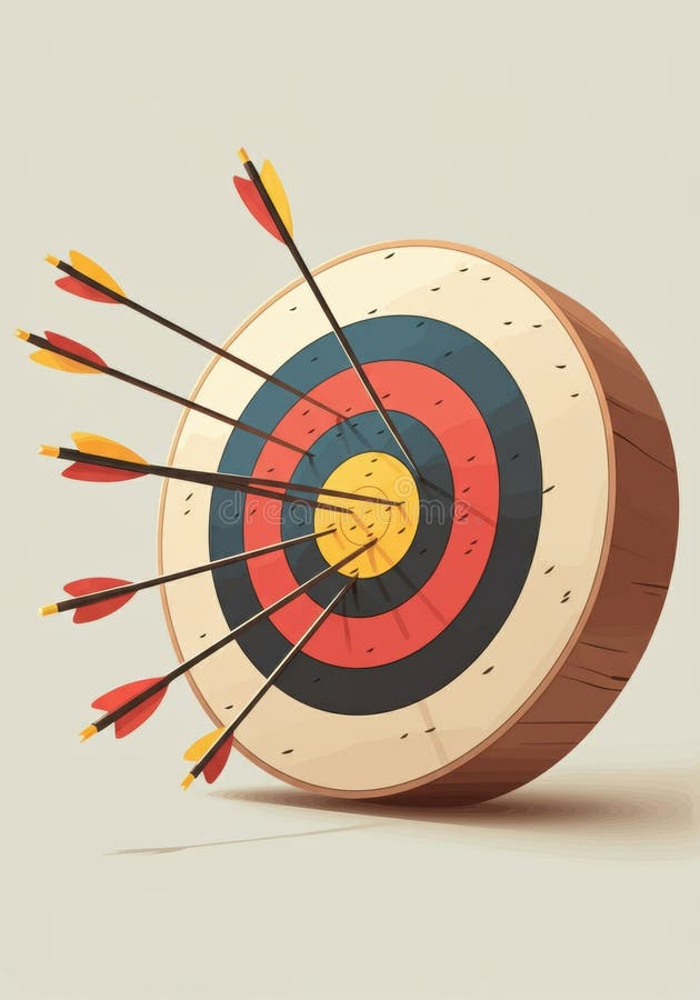 Colorful Target with Arrows Embedded, Symbolizing Precision and Focus ...