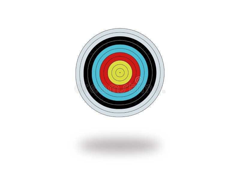 Colorful Target Board on White Stock Illustration - Illustration of ...