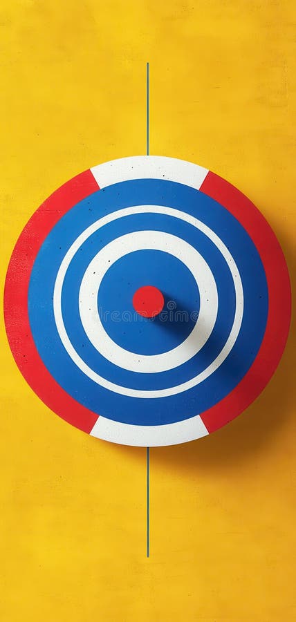 Colorful Target with Concentric Circles and Arrow, Representing Focus ...