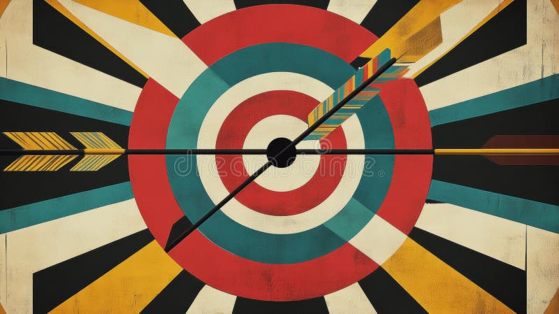 Target Design Featuring Vibrant Colors and Arrows on a Stylized ...