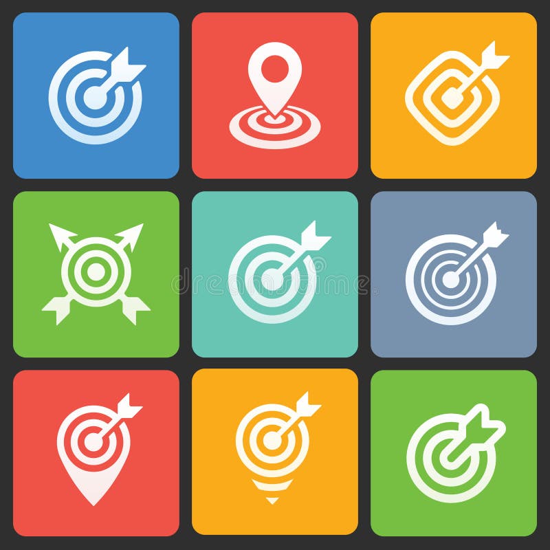 Trendy Target Icon for Business and Interface Stock Vector ...