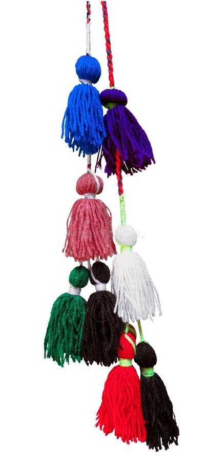 Colorful Tassels isolated stock image. Image of green - 89586379
