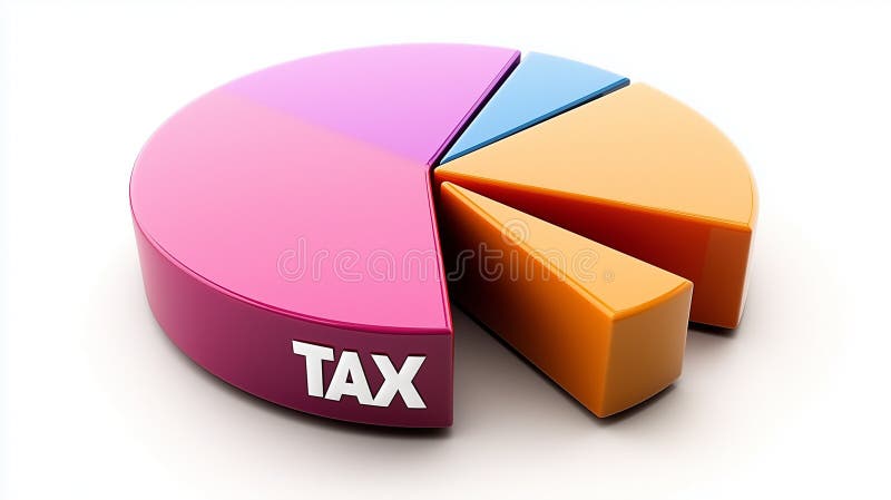Colorful Tax Pie Chart with the Word "Tax" on One Segment Stock ...