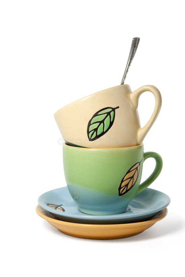 Colorful tea cups stock photo. Image of color, saucer - 40550172