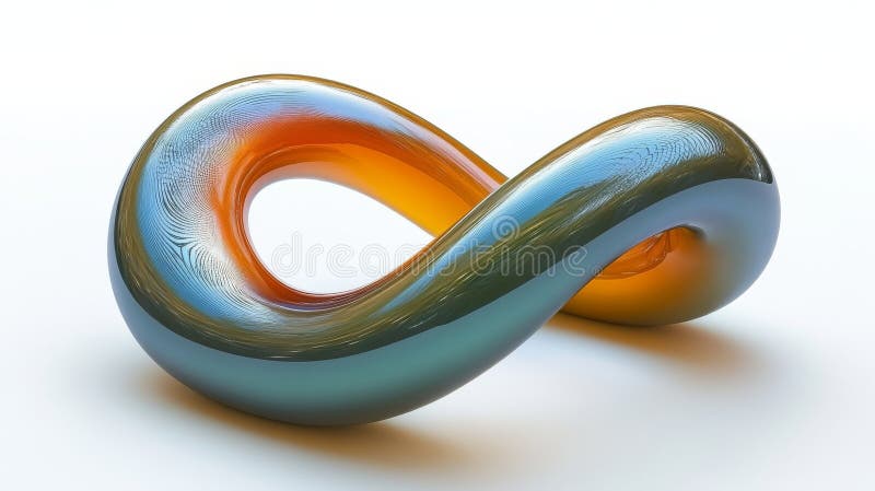 A Colorful, Teal and Gold Quantum Tunnel Abstract Shape, Created in a ...