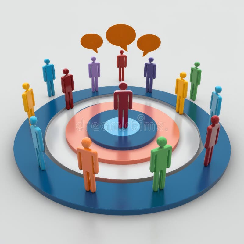 Colorful Team Collaboration Concept with Human Figures and Speech ...