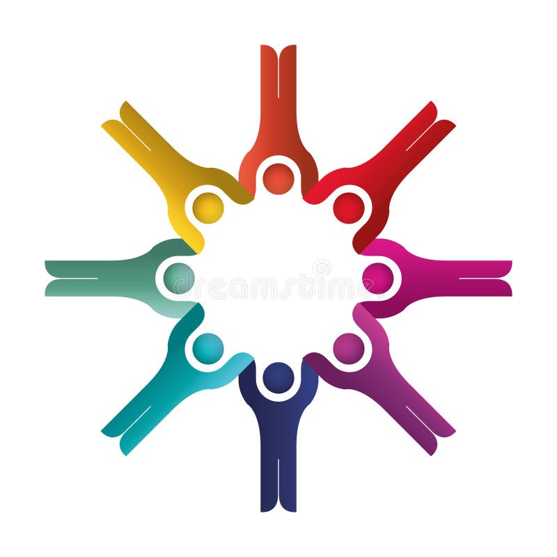 Colorful Team of Friends in Abstract Figure Human Stock Vector ...